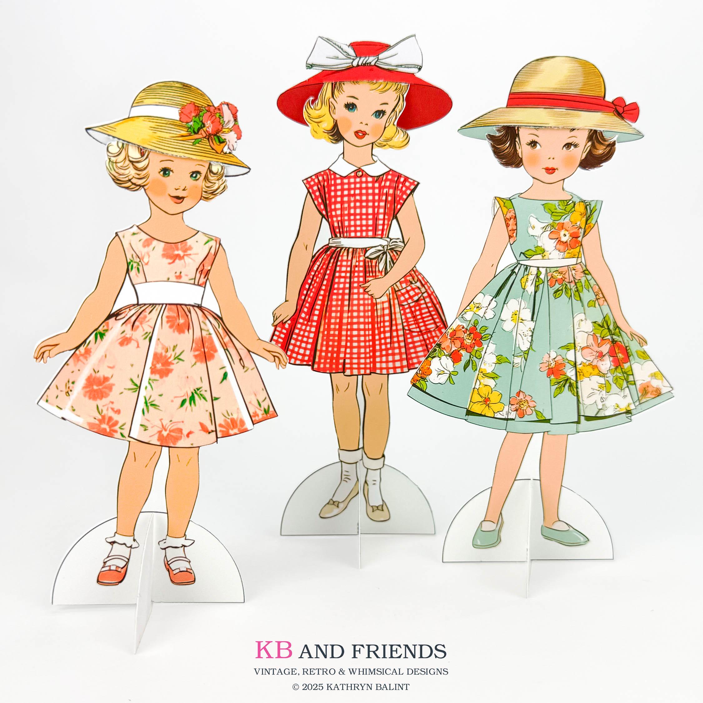 Printable Retro Style Paper Dolls: Cherry Paper Dollies Theme, Junk ...