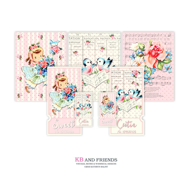 Shabby Spring Printable Tickets and Cards / Vintage Collage - Etsy