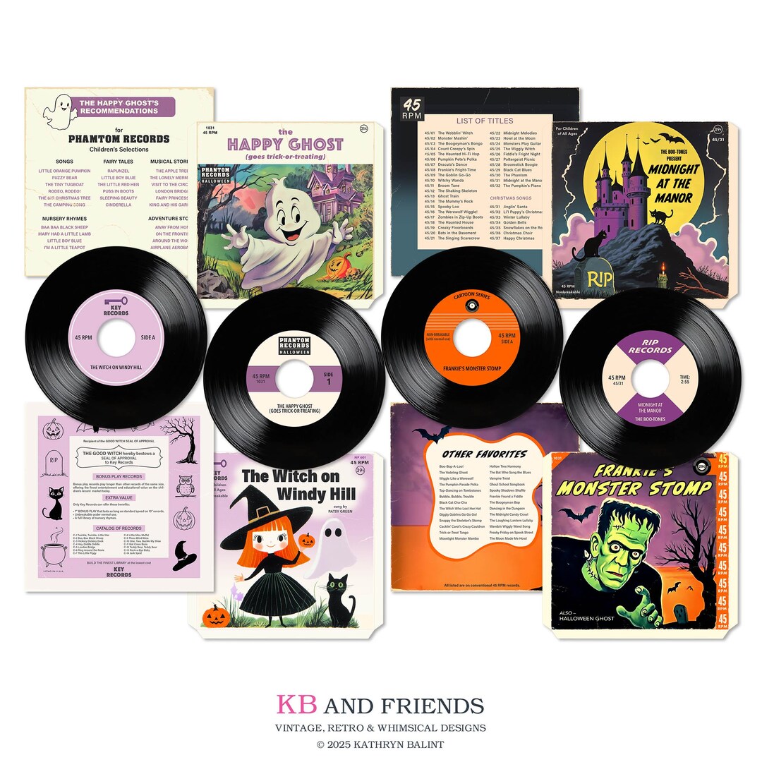 Retro Style Halloween Records and Album Covers: Happy Ghost Printable ...
