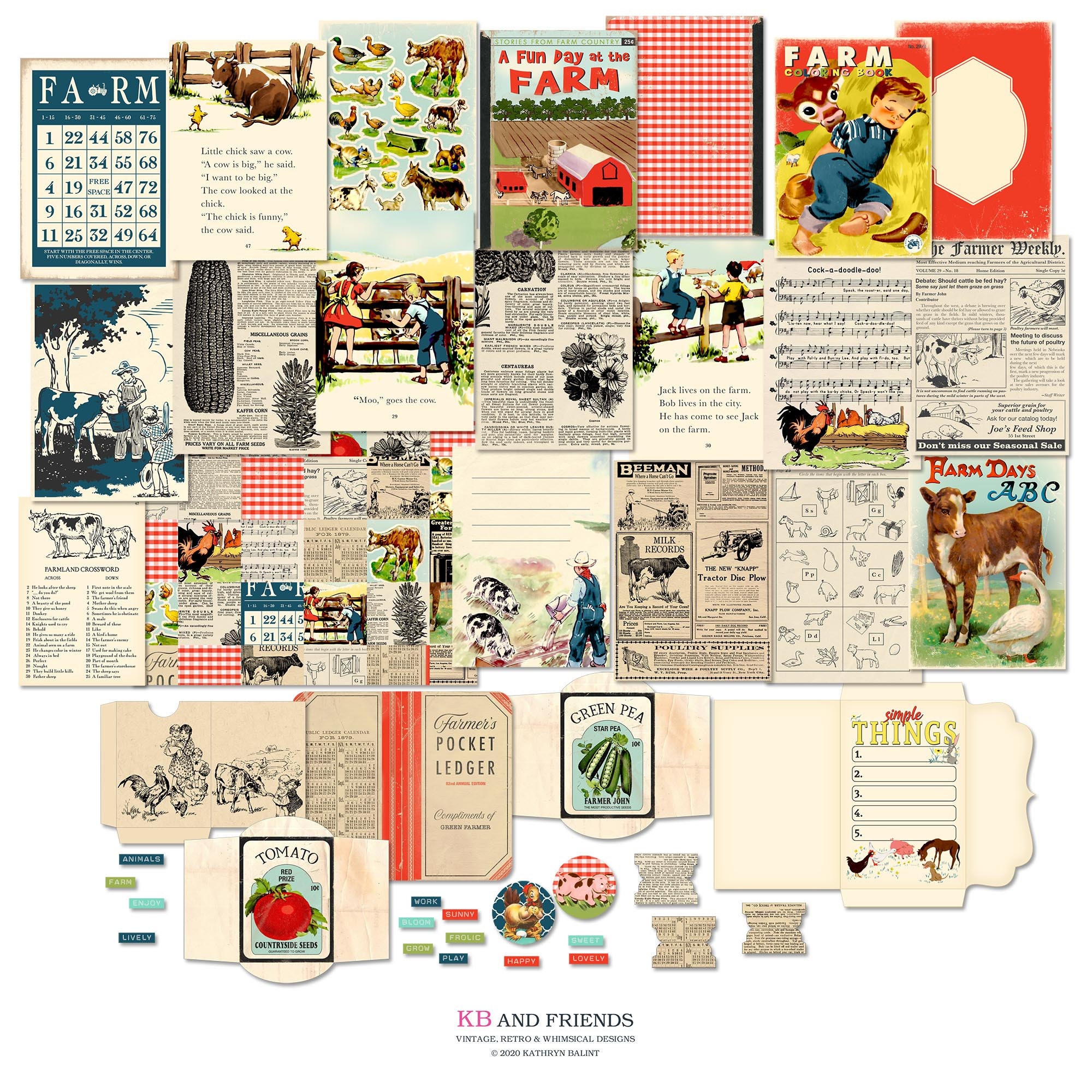 Papercraft Paper Farm Life Ephemera Printables Farm Ephemera Vintage ...