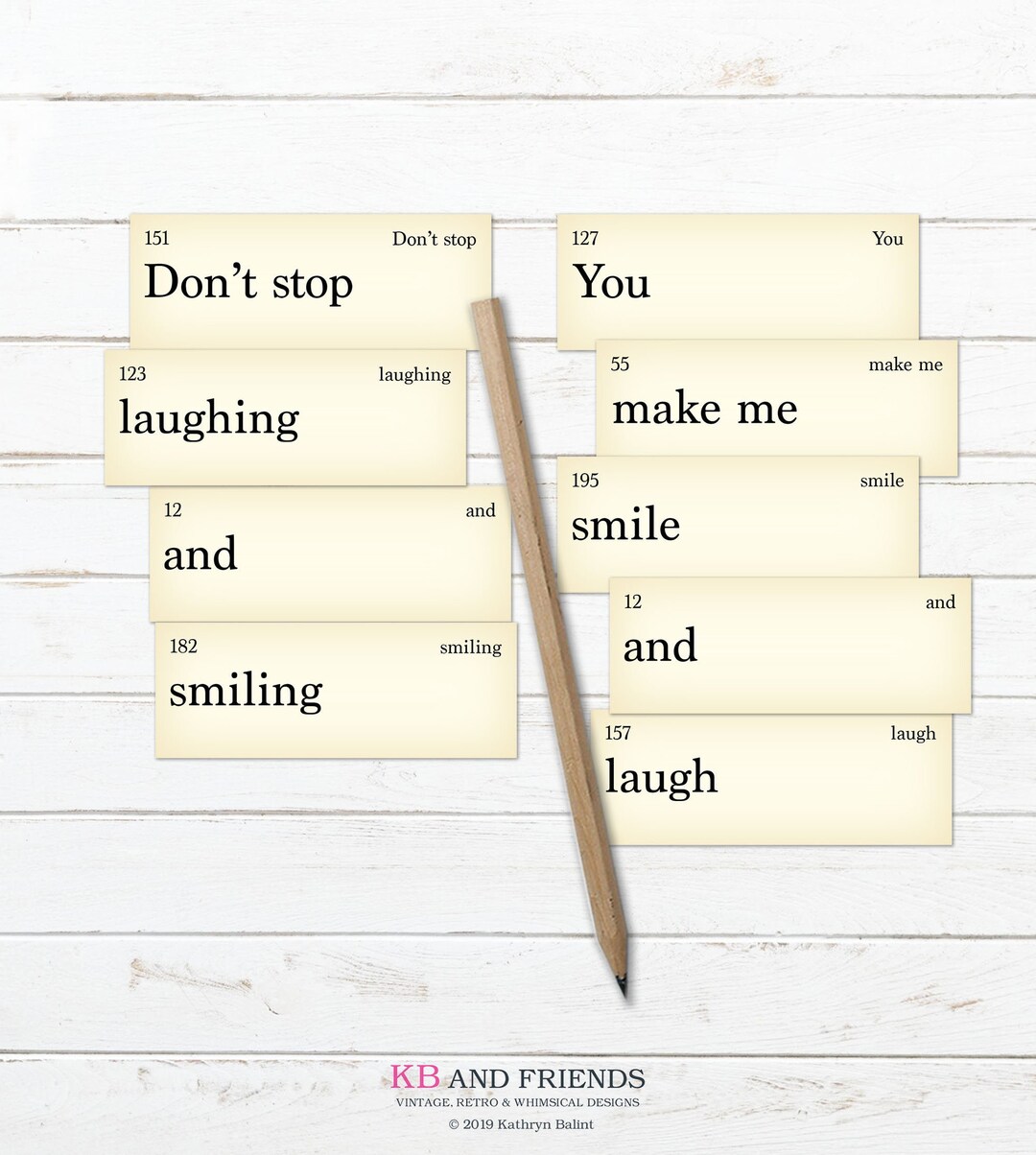 Vocabulary Sayings Flash Cards, Laugh, Smile / 12 Flashcards, Two Sizes ...