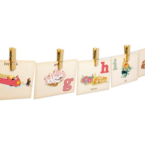 Digital ABC Flashcards With Vintage Style / Alphabet Flash Cards ...