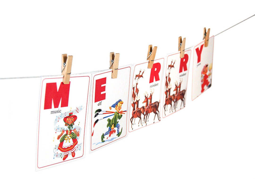Vintage Style Christmas ABC Flashcards: Santa's Workshop Alphabet ...