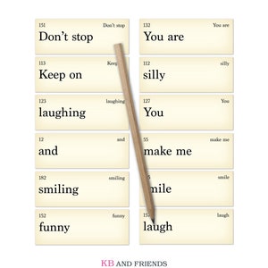 Vocabulary Sayings Flash Cards, Laugh, Smile / 12 Flashcards, Two Sizes ...