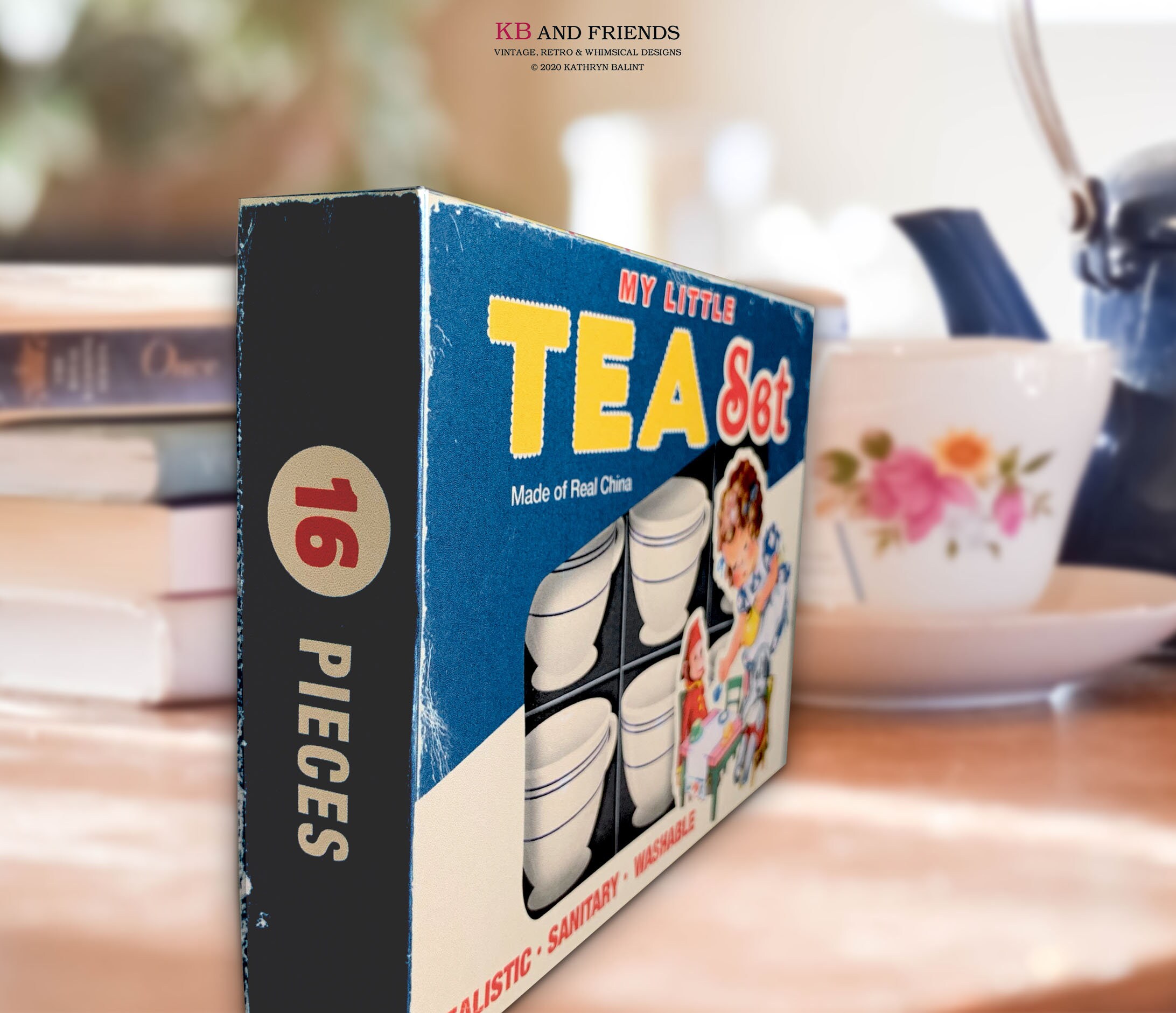 Printable Retro Toy Tea Set Box / 5 X 7 X - Etsy