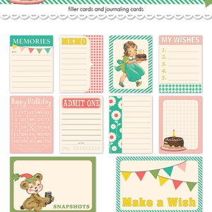 Digital Birthday Journal Cards/ Digital Pocket Scrapbooking ...
