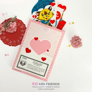 Printable Retro-style "be Mine" Pink Valentine's Day Box, Envelope ...