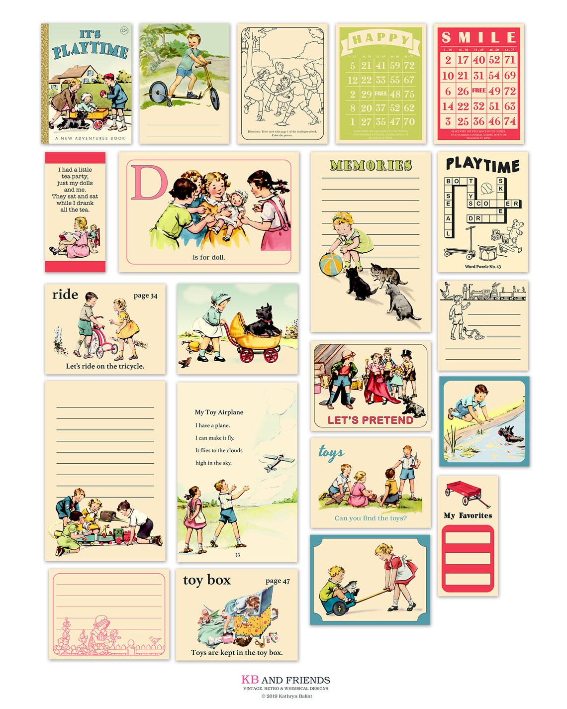 Children Journaling Cards / Printable Digital Scrapbooking / - Etsy