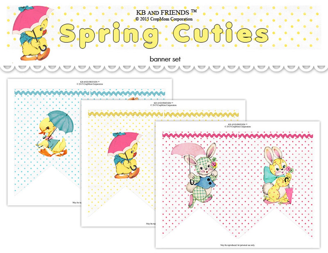 Digital Vintage Easter Spring Banner / DIY / Pennants With - Etsy