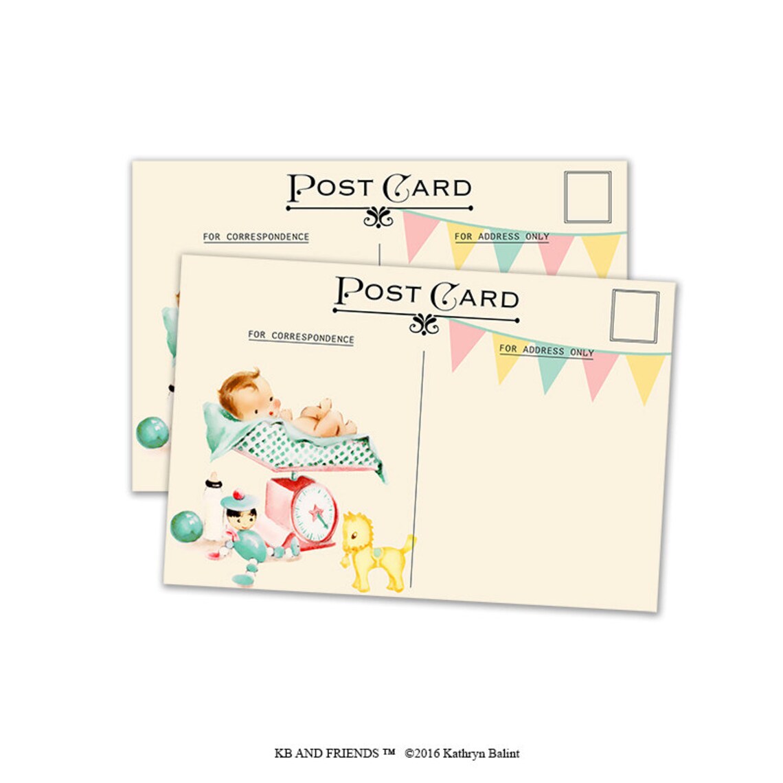 Digital Baby Postcards Neutral Gender/ 4 by 6 and - Etsy