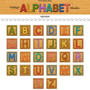Digital Vintage Alphabet Blocks / Printable Collage Sheet ...
