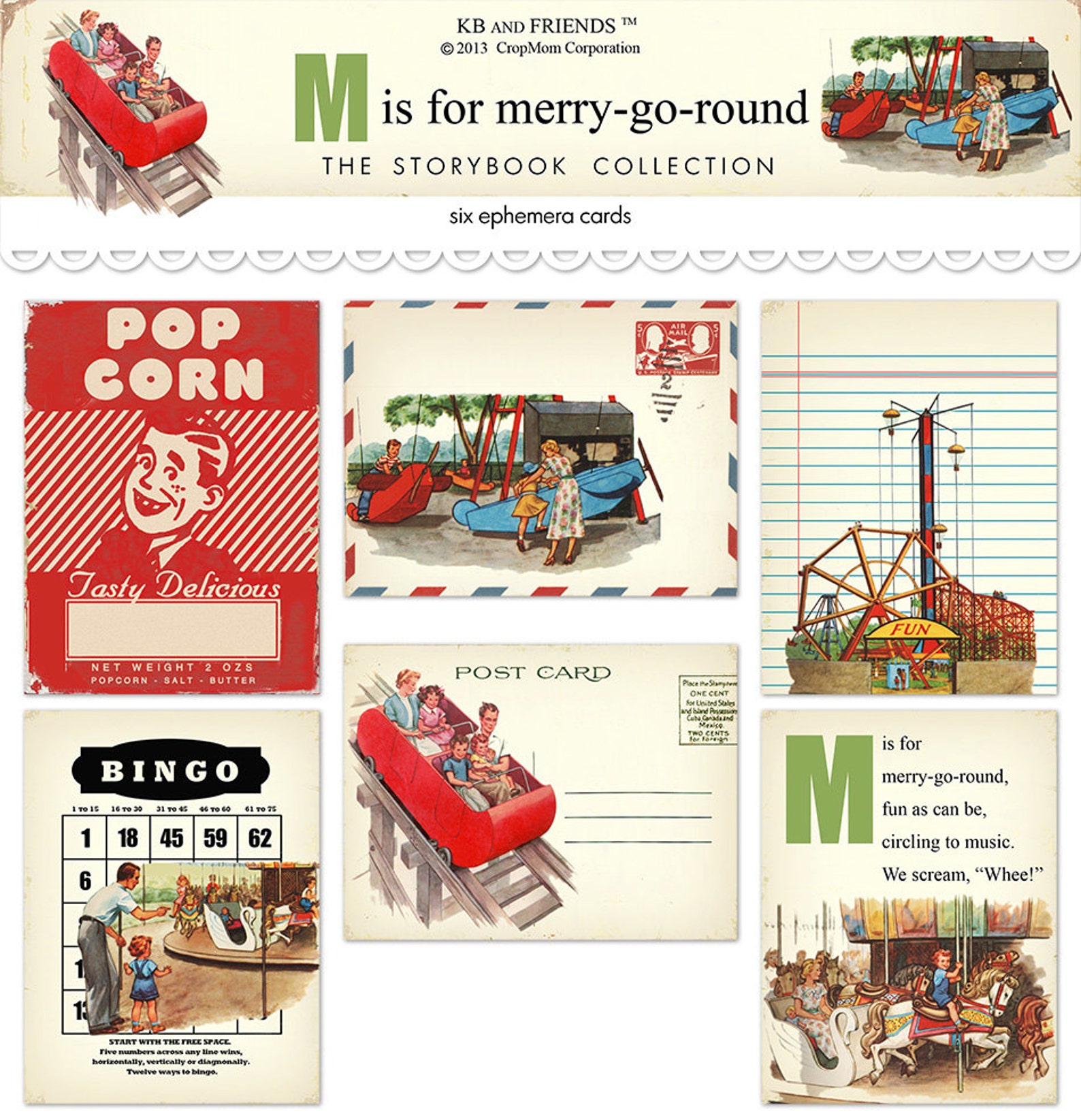 Digital Carnival / Amusement Park / Fair Collage Sheet / - Etsy