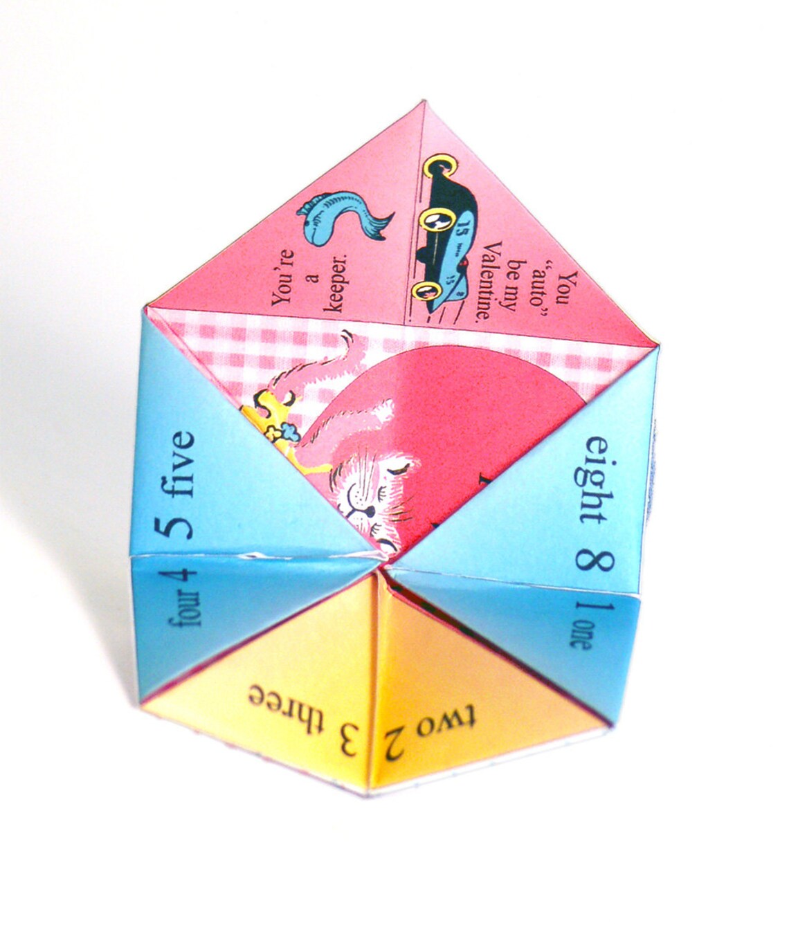 Digital Valentine Cootie Catcher / Valentine's Day Card / | Etsy