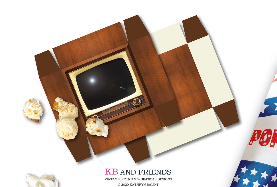 Retro TV Box Template / Vintage Television DIY Box for Crafts | Etsy Canada