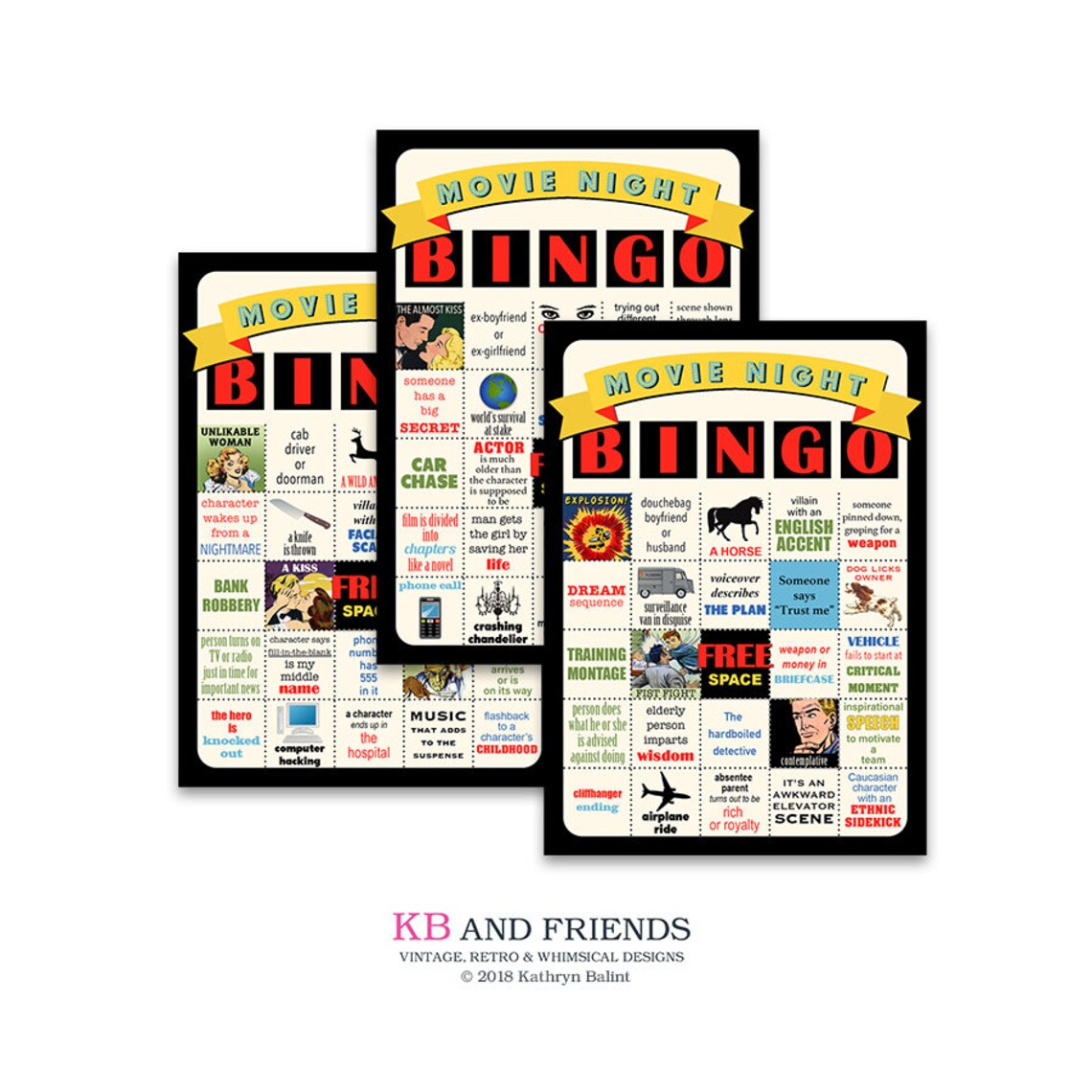 Digital Movie Bingo Card Party Game Kit / DIY / Printable / | Etsy