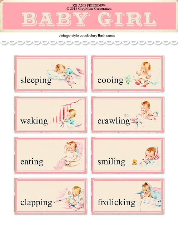 Card Making & Stationery Paper, Party & Kids BABY GIRL vocabulary ...