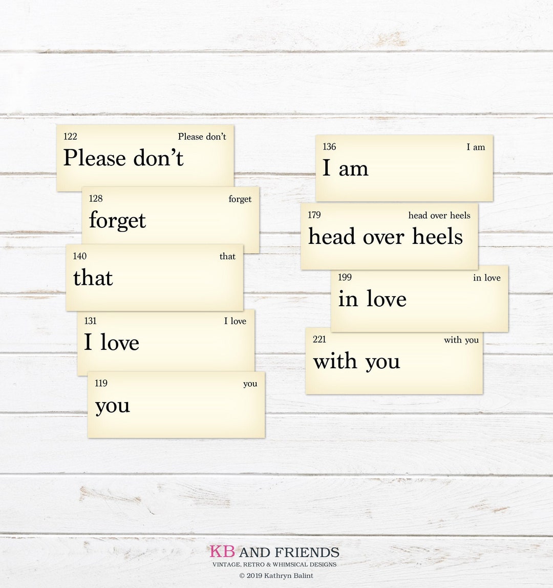 Digital Flash Cards / Love Sayings / 12 Vocabulary Flashcards, Two ...