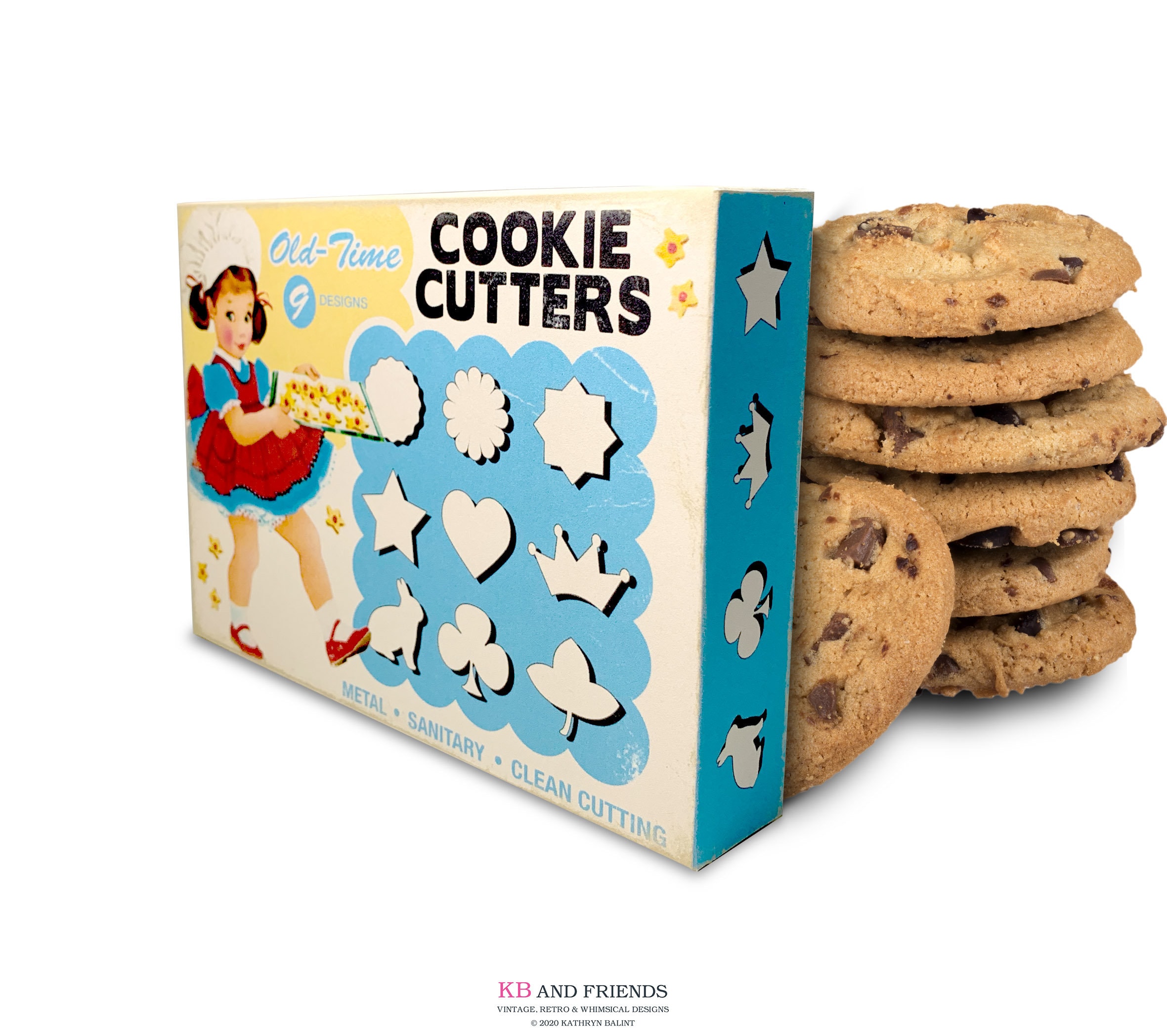 Printable Retro Girl Cookie Cutter Box/ 5 X 7 X | Etsy