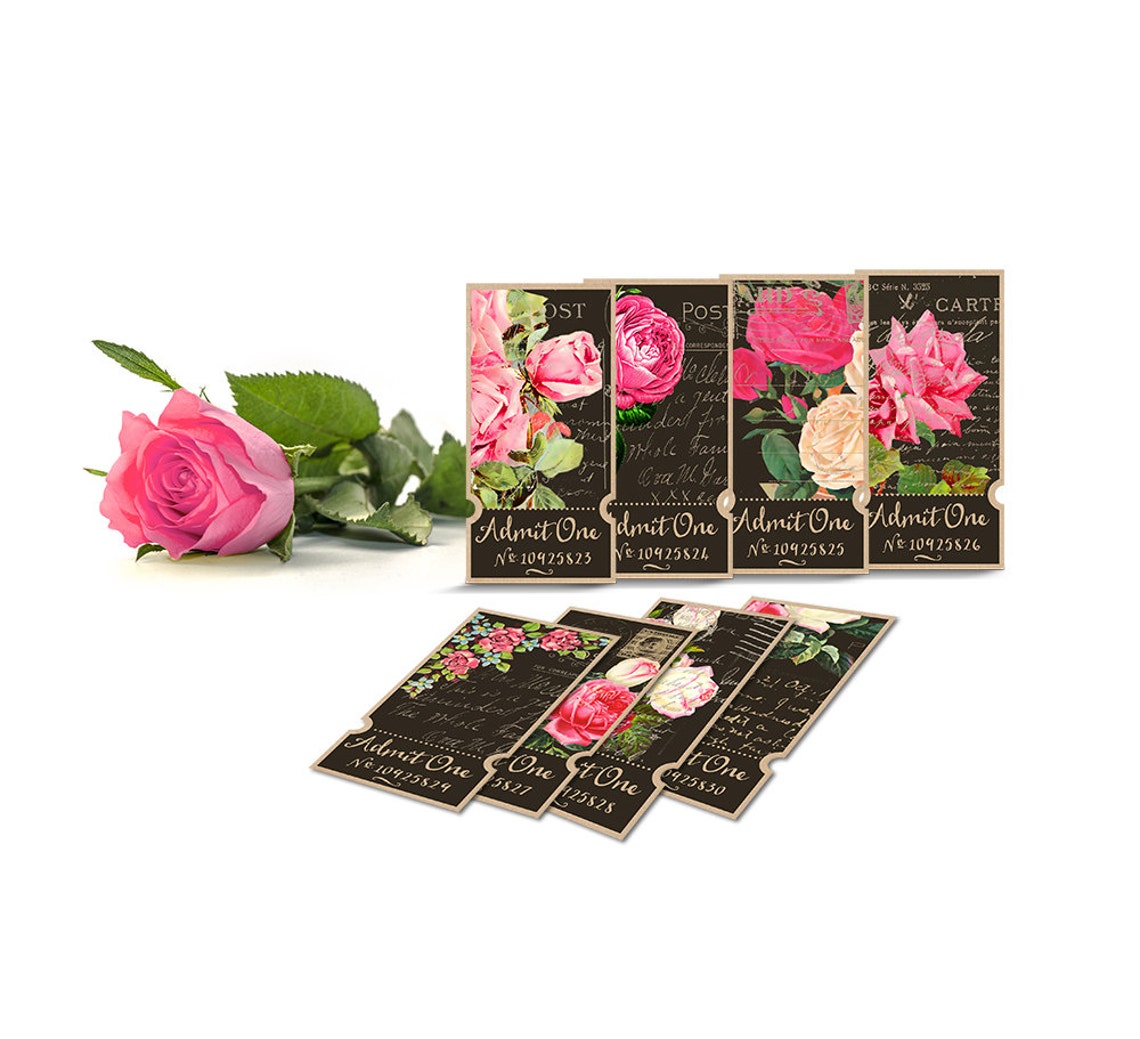 Floral Tickets Digital Collage Sheet / Printable Vintage | Etsy