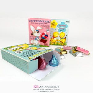Printable DIY Easter Parade Favor Boxes: Retro Style Bunny & Chick ...