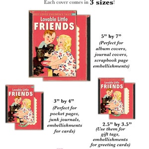 Retro Little Friends Children's Printable Book Covers for | Etsy