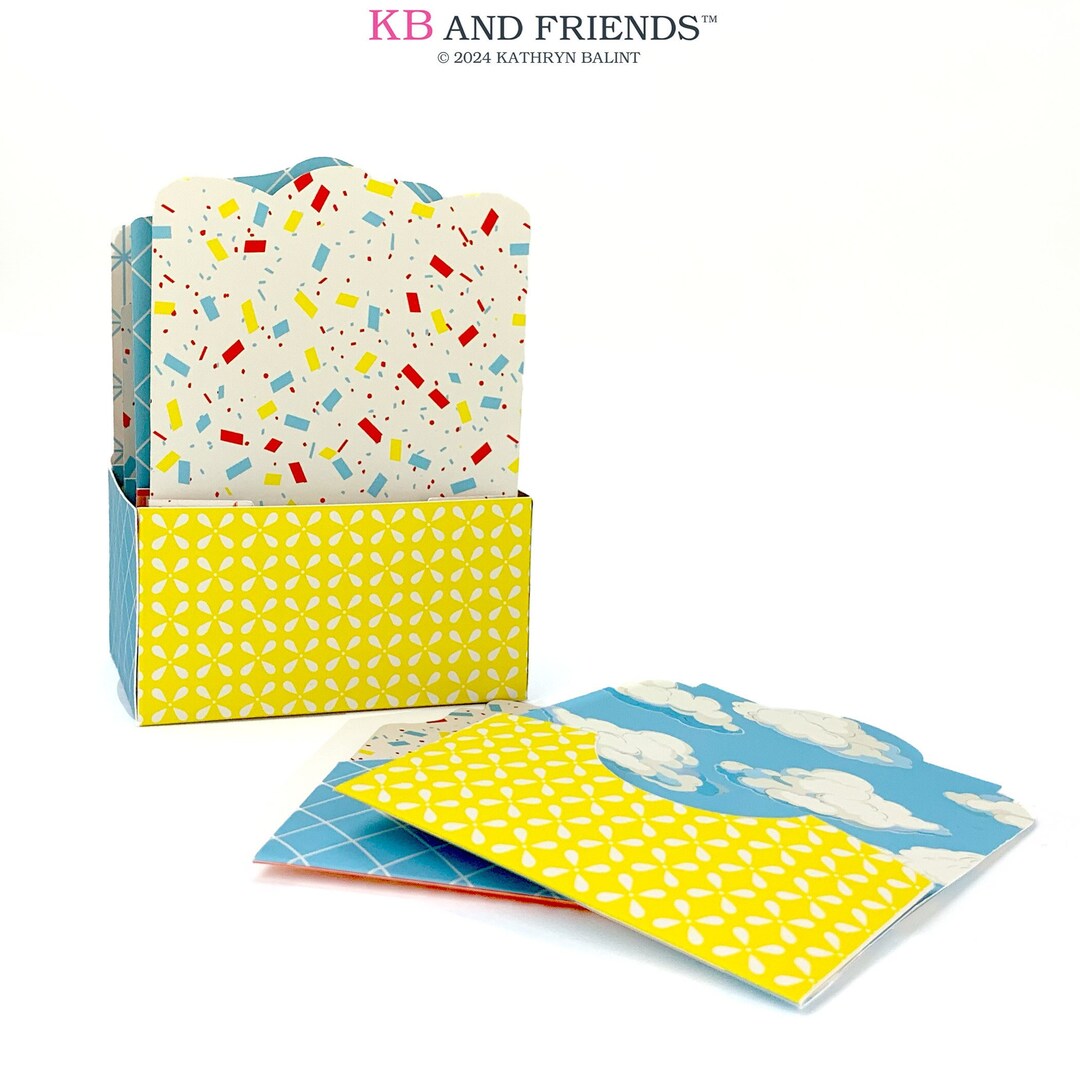 Digital Box of Pockets in Primary Colors / Die-cut Tray and Pockets to ...
