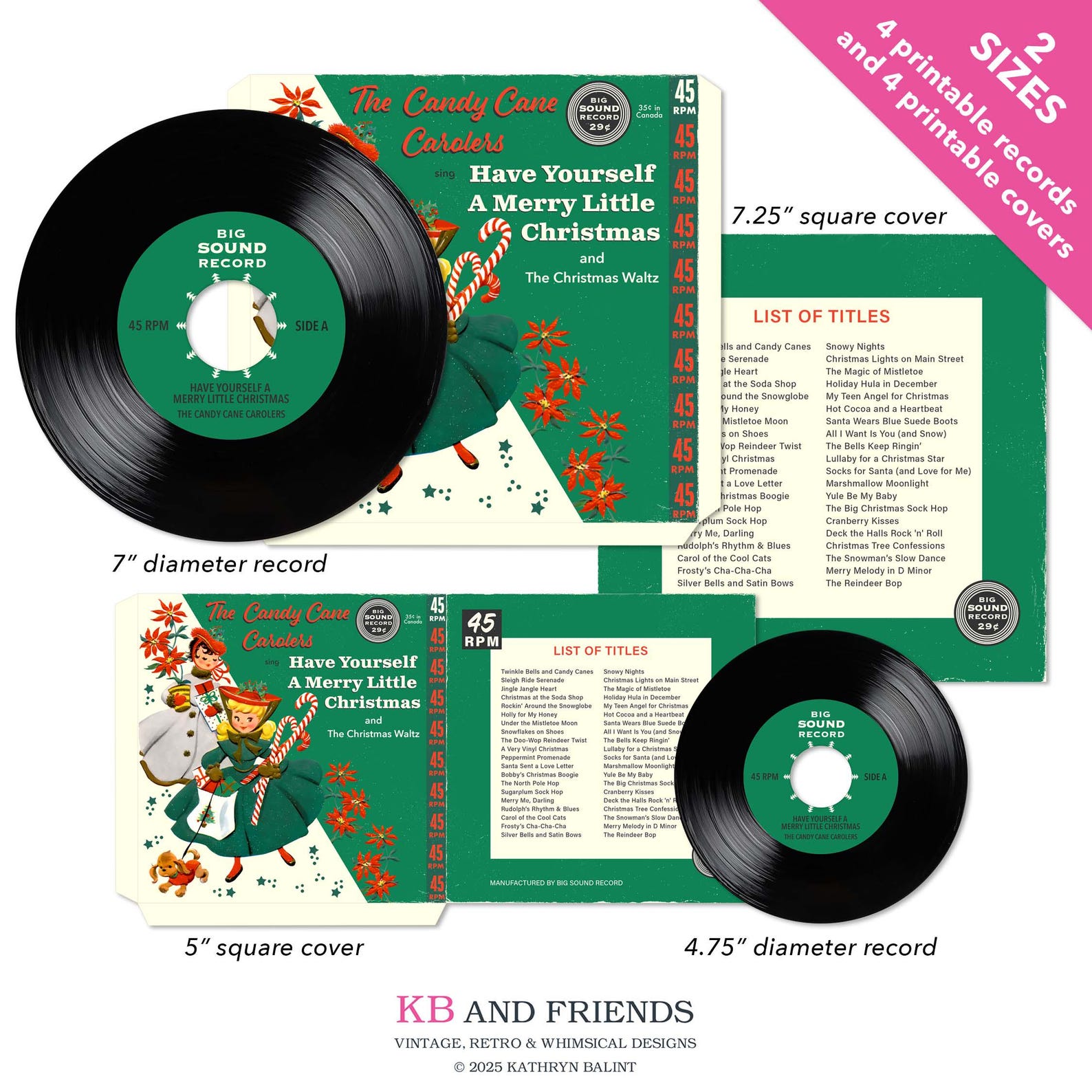 Vintage Style Santa Claus Land Records and Album Covers: Printable ...