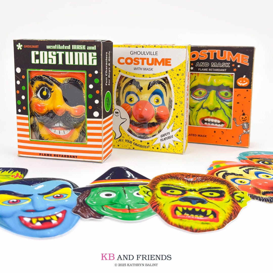 Printable Creepy Costume Boxes: 3 Vintage Style Halloween Treat Boxes ...