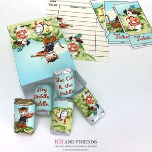 Printable "hey Diddle Diddle" Nursery Rhyme Retro-style DIY Party Kit ...