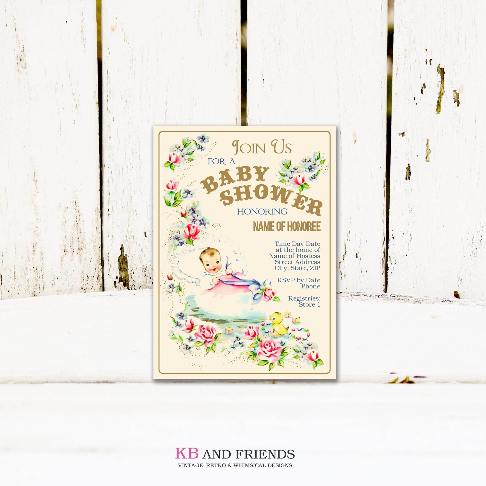 Vintage Baby Shower Invitation Templates