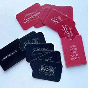 Stop Talking Cards & Calm Down Cards - Etsy