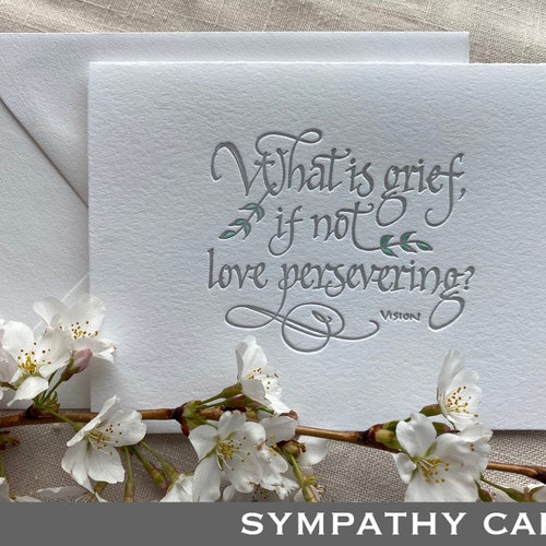Sympathy Card letterpressed Calligraphy - Etsy