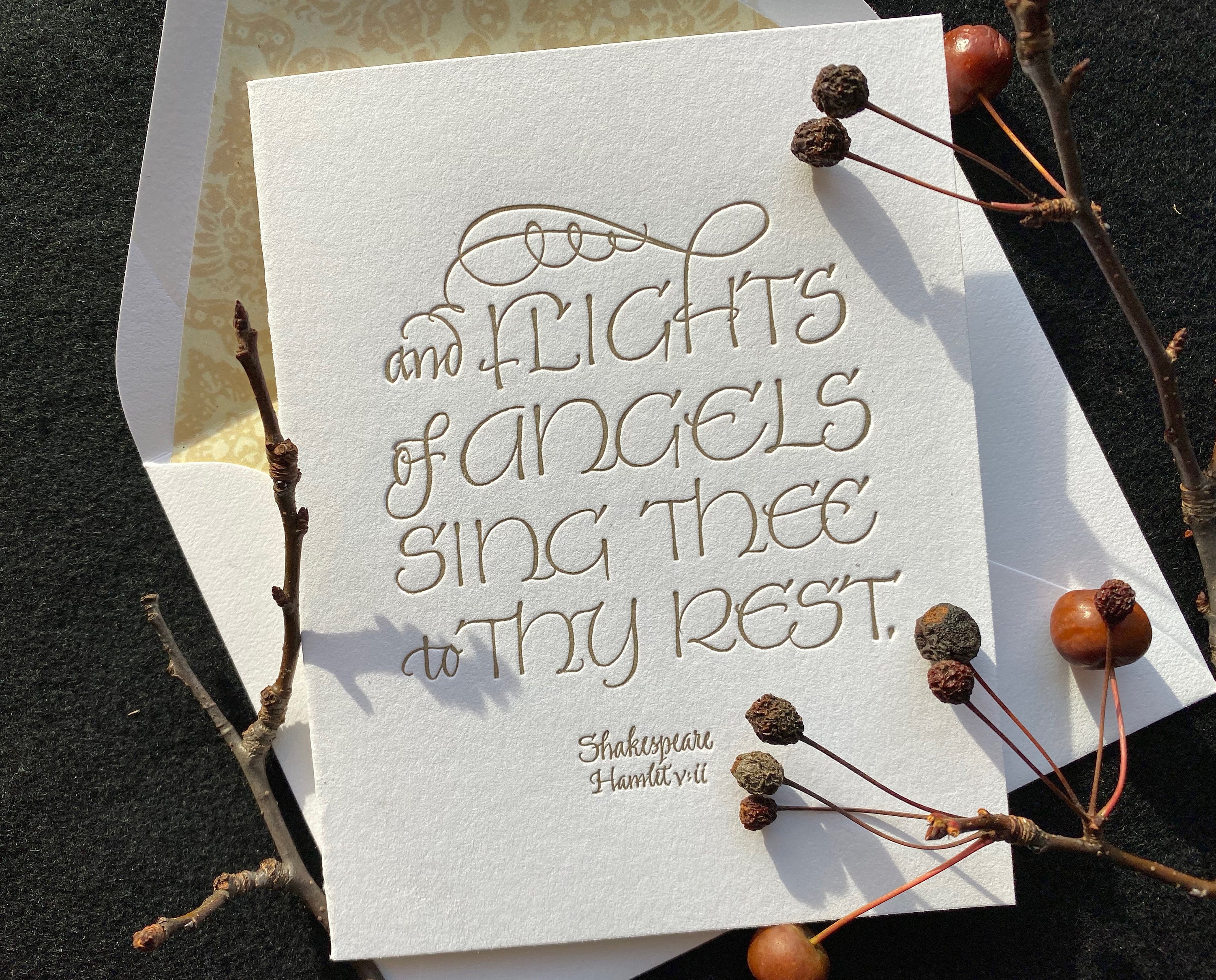 Sympathy Card With Calligraphic Shakespeare Quote - Etsy