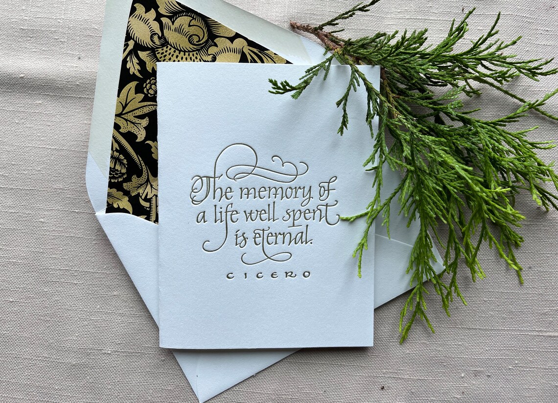 Sympathy Card in Calligraphy by Larry Orlando - Etsy