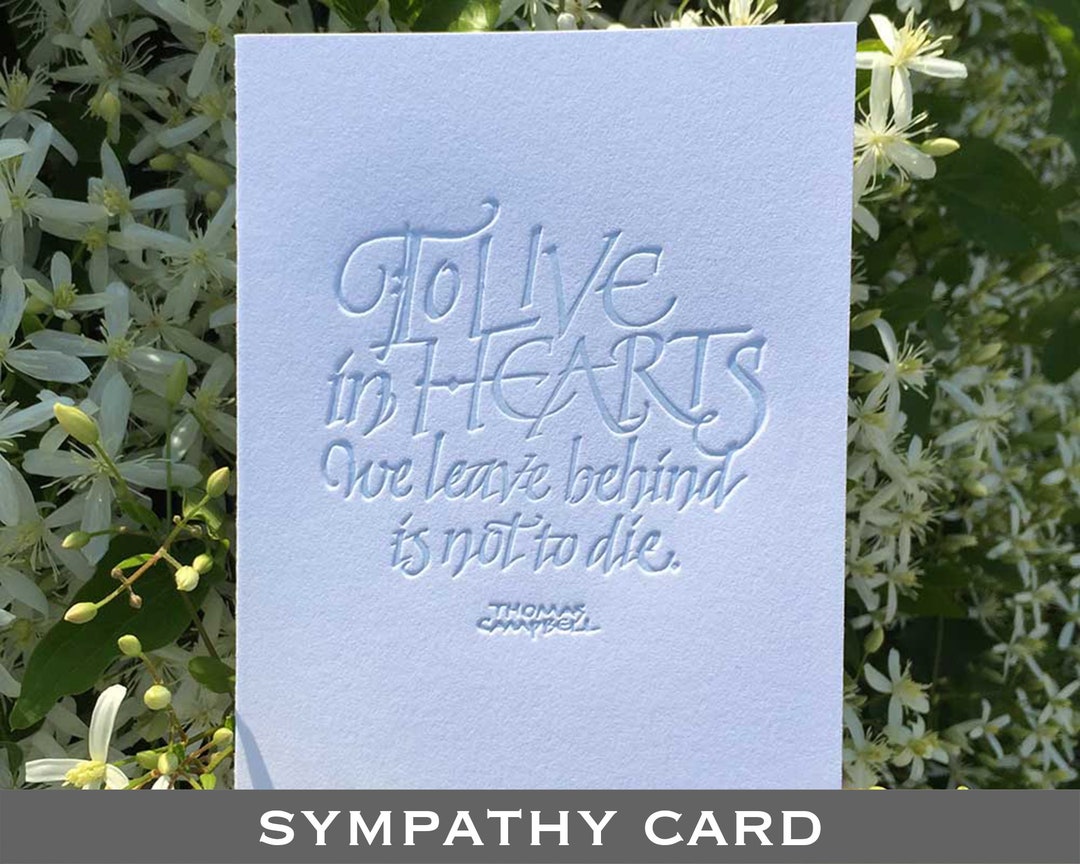 Letterpressed Calligraphic Sympathy Card - Etsy