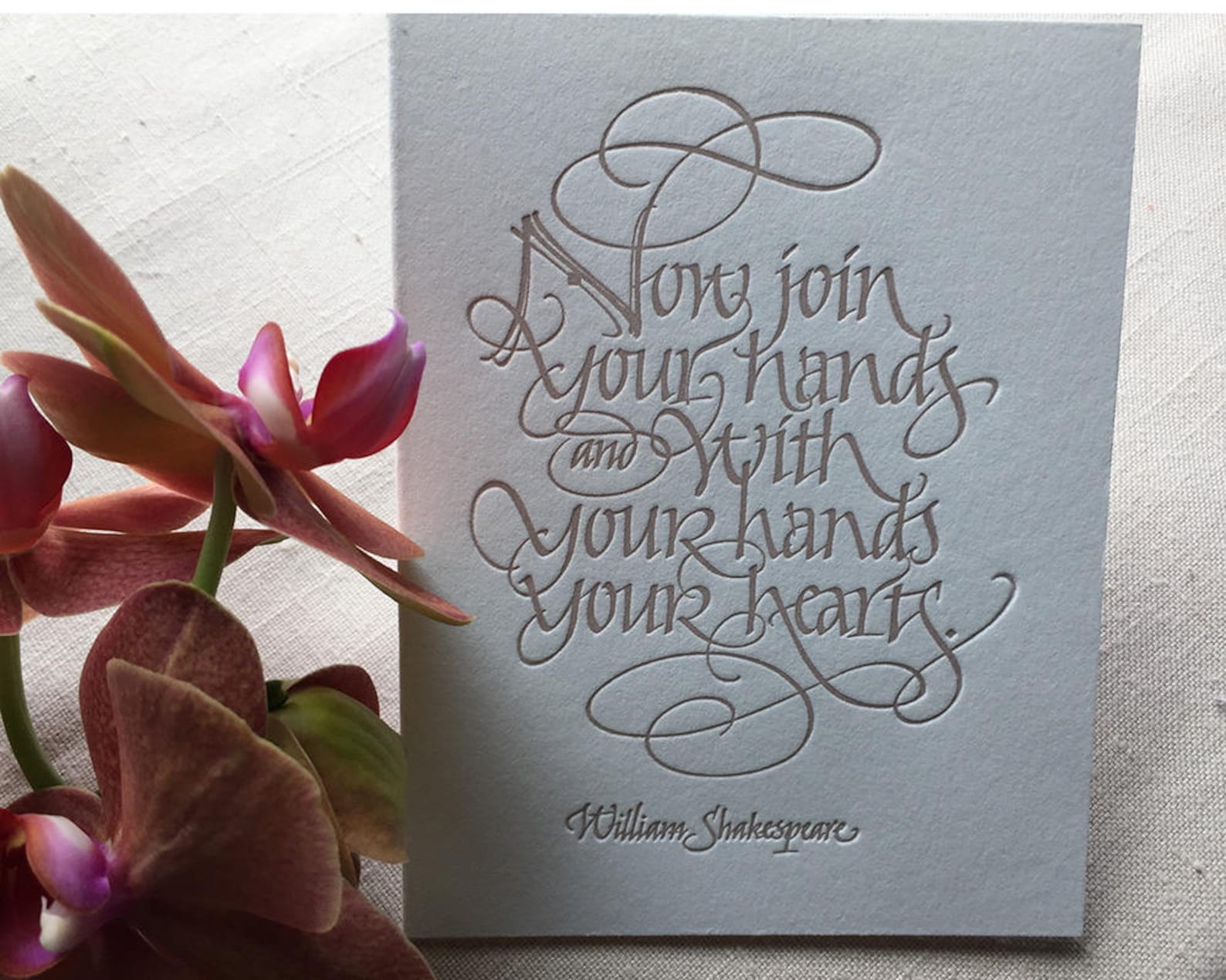 Wedding Card letterpressed Calligraphy - Etsy