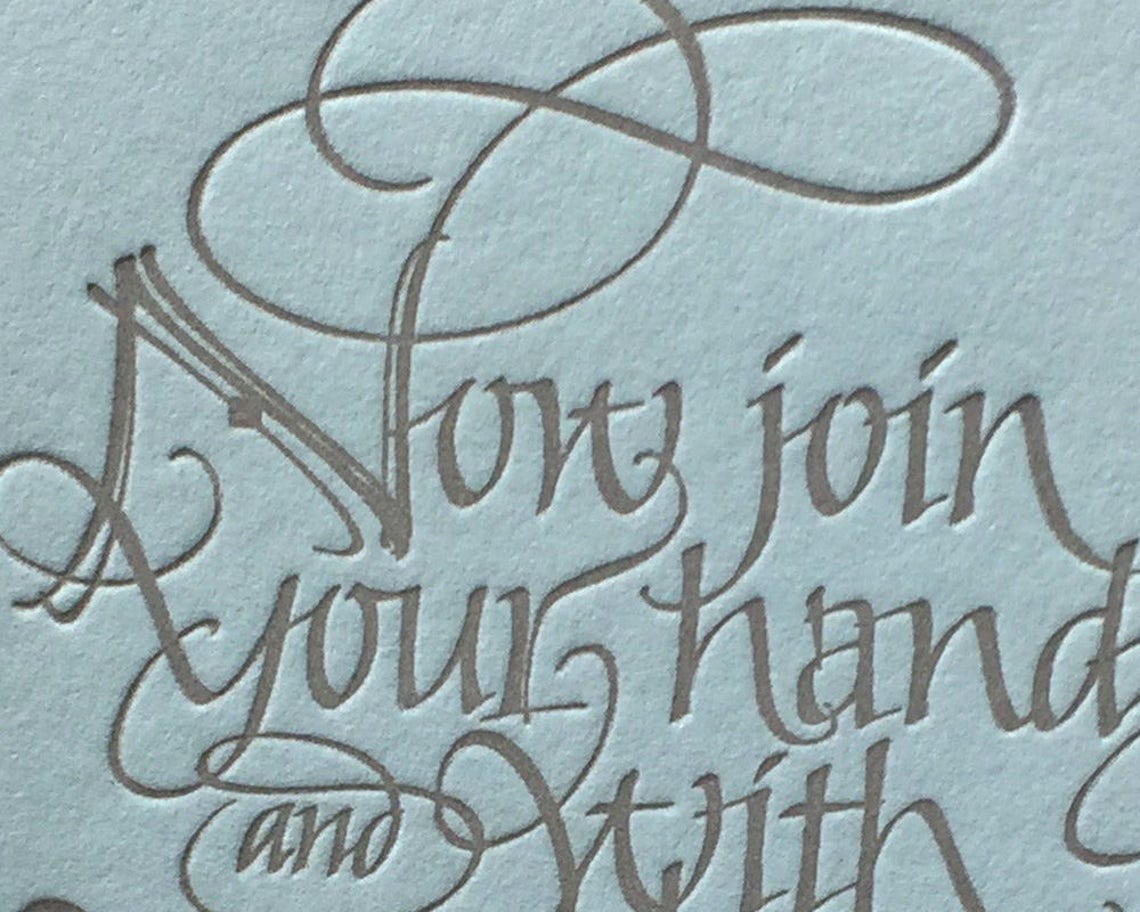 Wedding Card letterpressed Calligraphy - Etsy