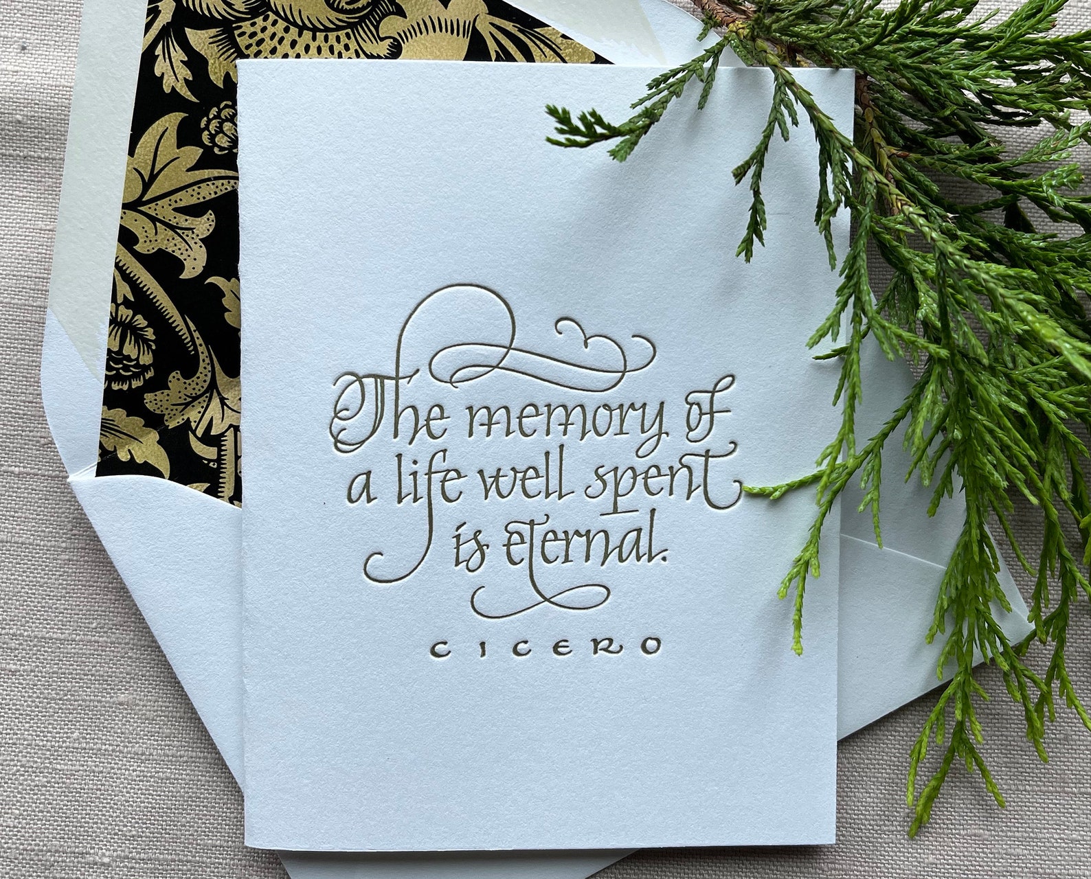 Sympathy Card in Calligraphy by Larry Orlando - Etsy