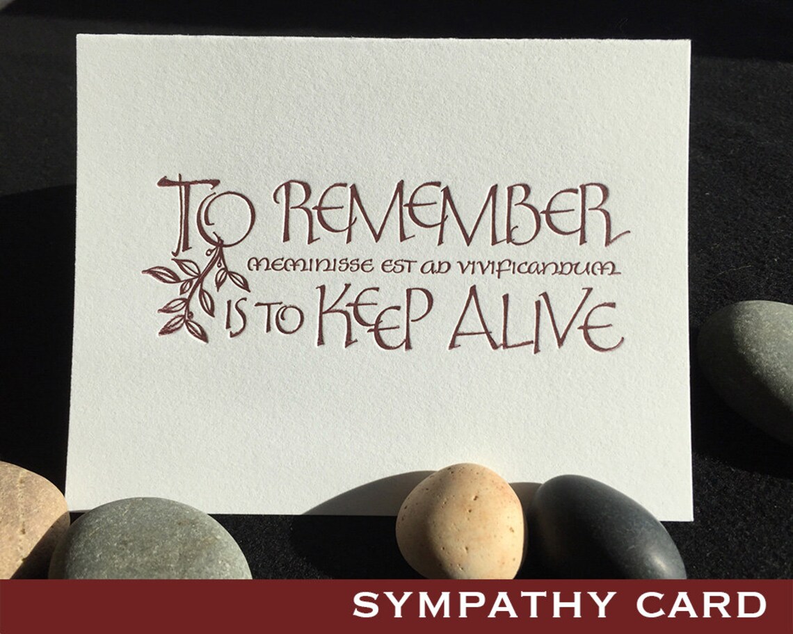 Letterpressed Calligraphy Sympathy Card - Etsy
