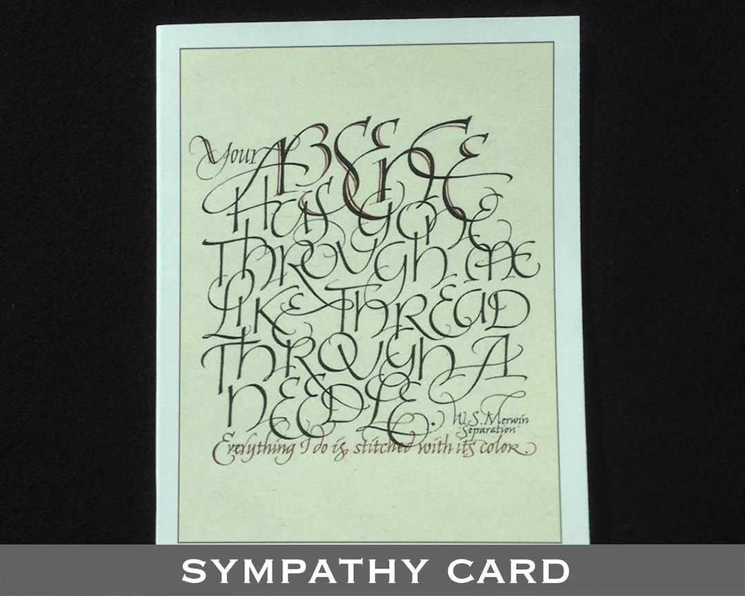 W.S. Merwin Calligraphy Greeting Card by Larry Orlando - Etsy