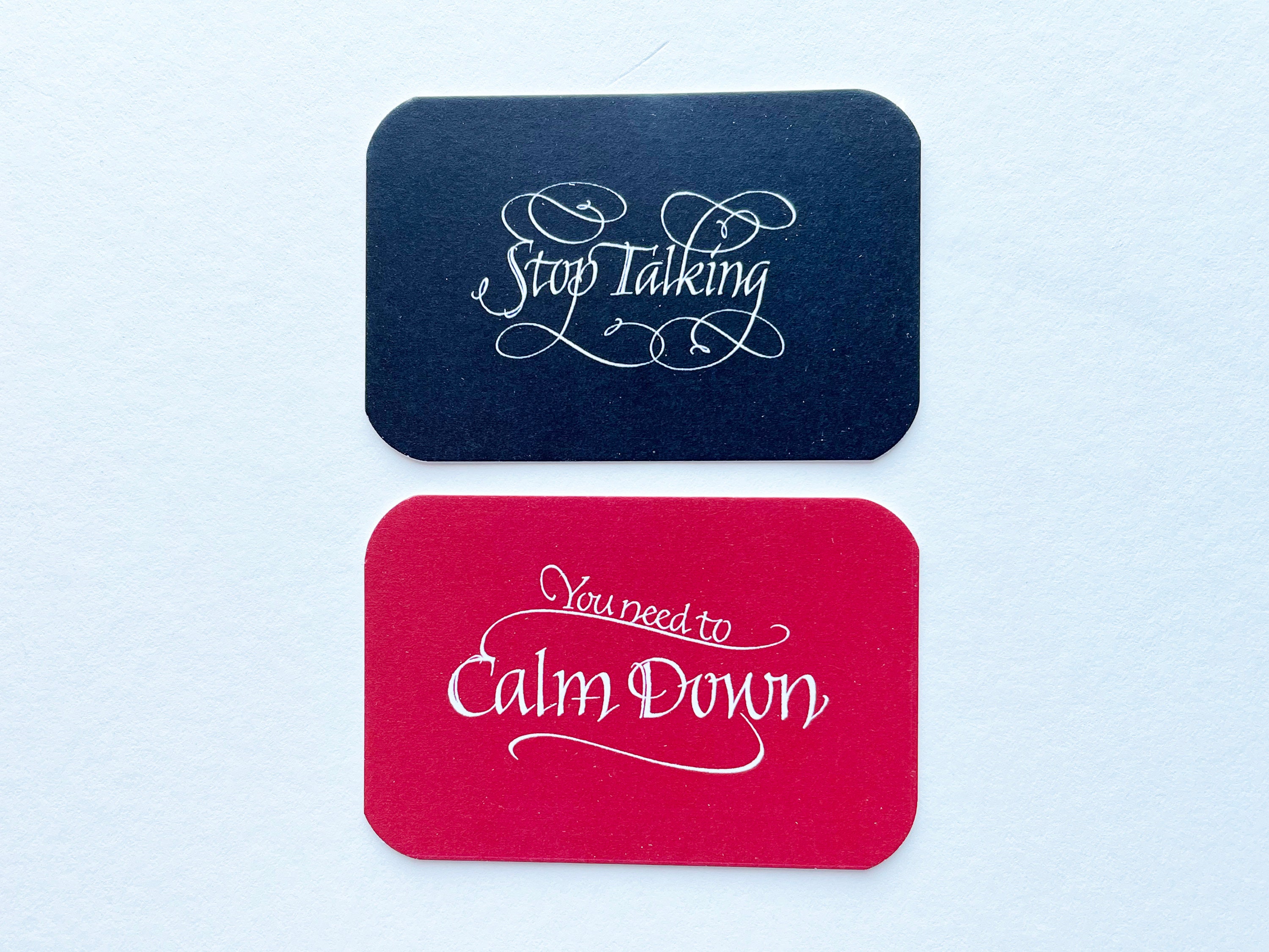 Stop Talking Cards & Calm Down Cards - Etsy
