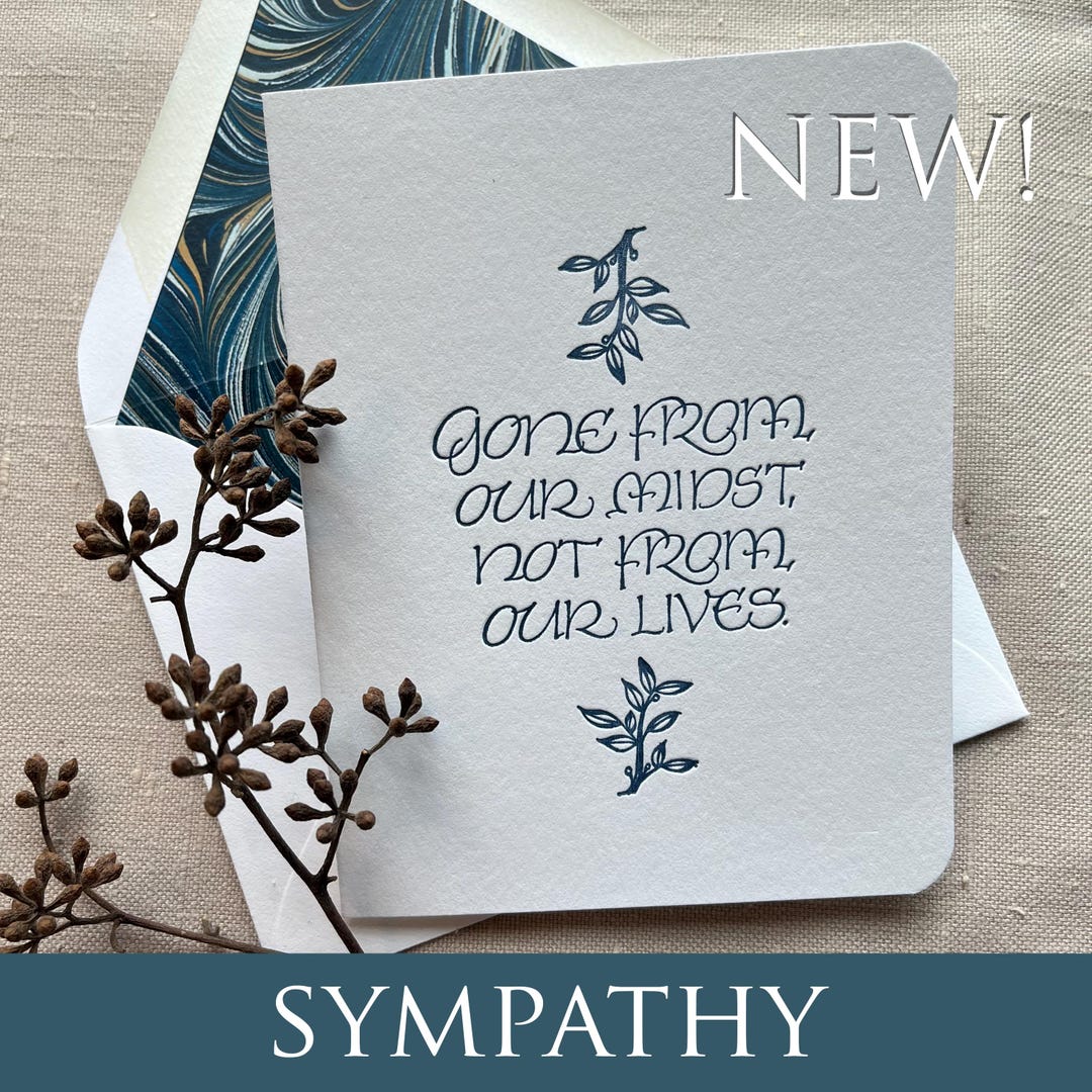 Sympathy Card, Letterpressed and Calligraphic - Etsy