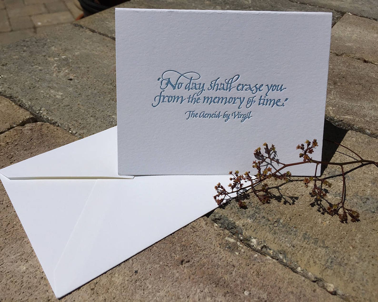 Sympathy Card letterpressed Calligraphy - Etsy
