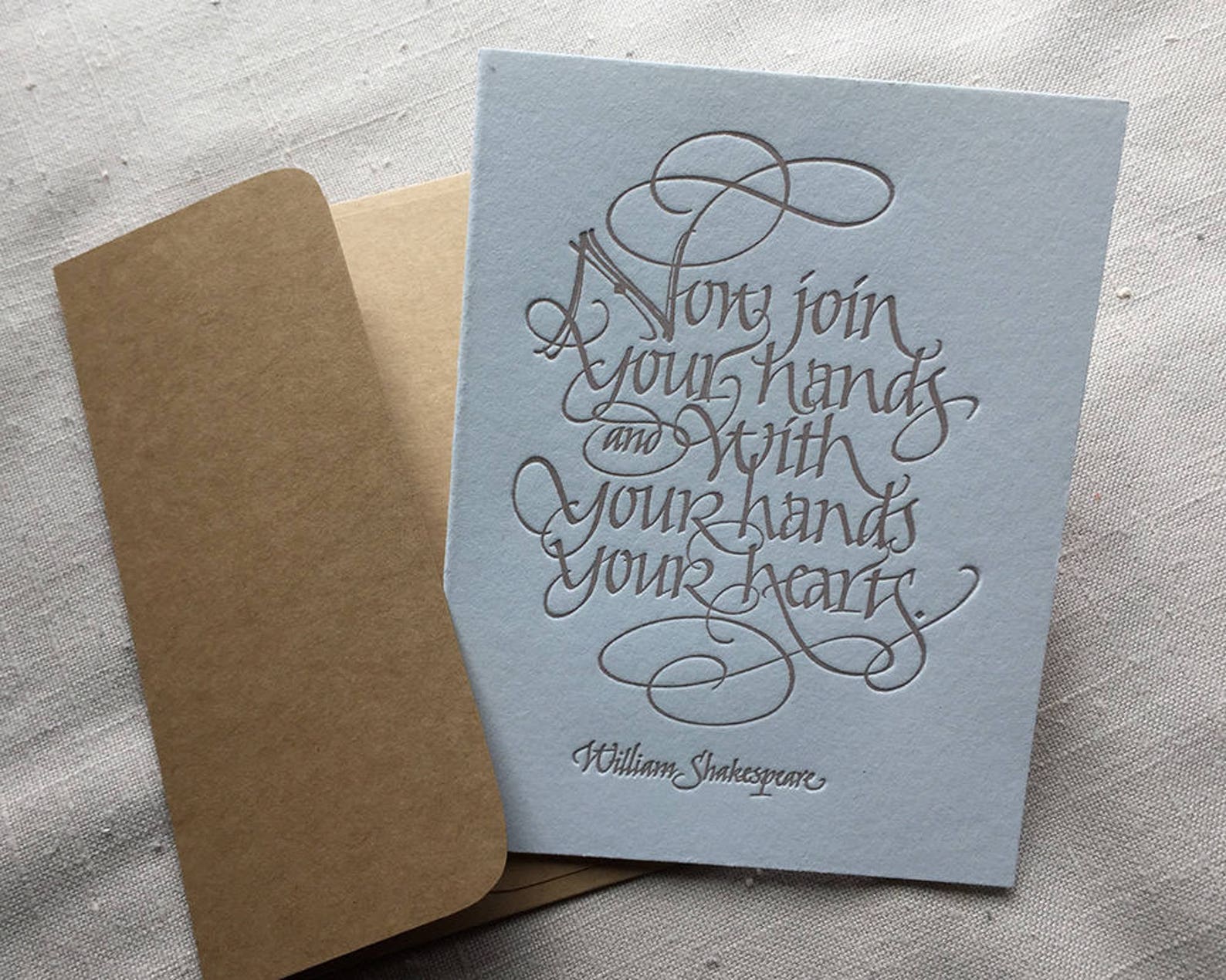 Wedding Card letterpressed Calligraphy - Etsy