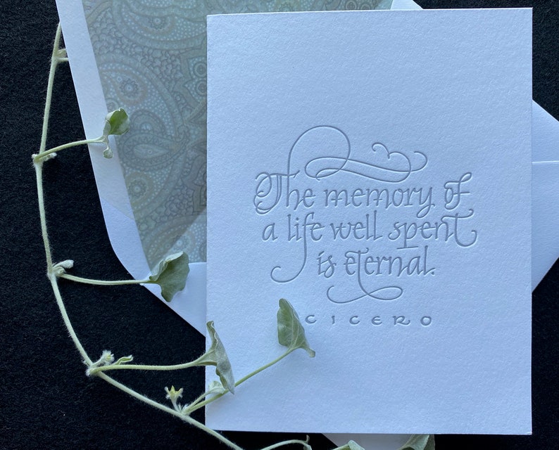 Sympathy Card in Calligraphy by Larry Orlando | Etsy