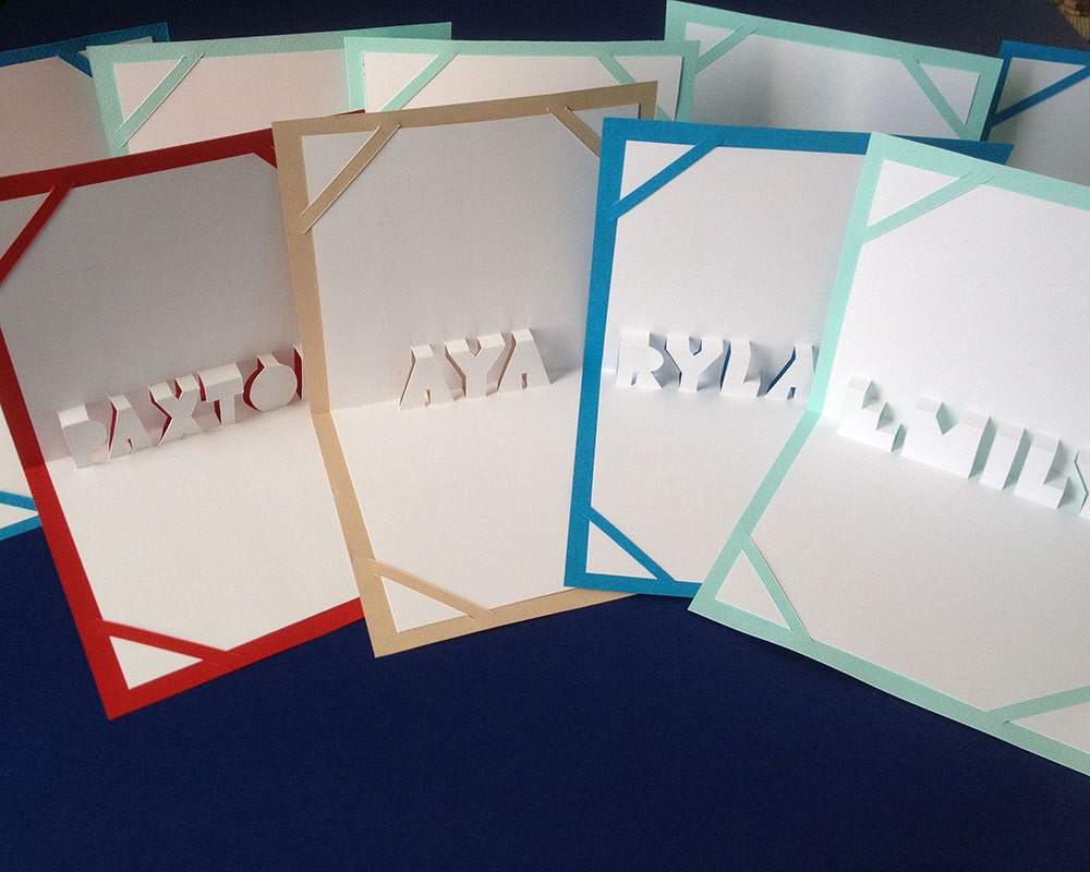 Pop up Personalized Name Cards | Etsy