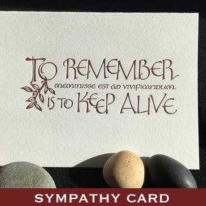 Letterpressed Calligraphy Sympathy Card - Etsy