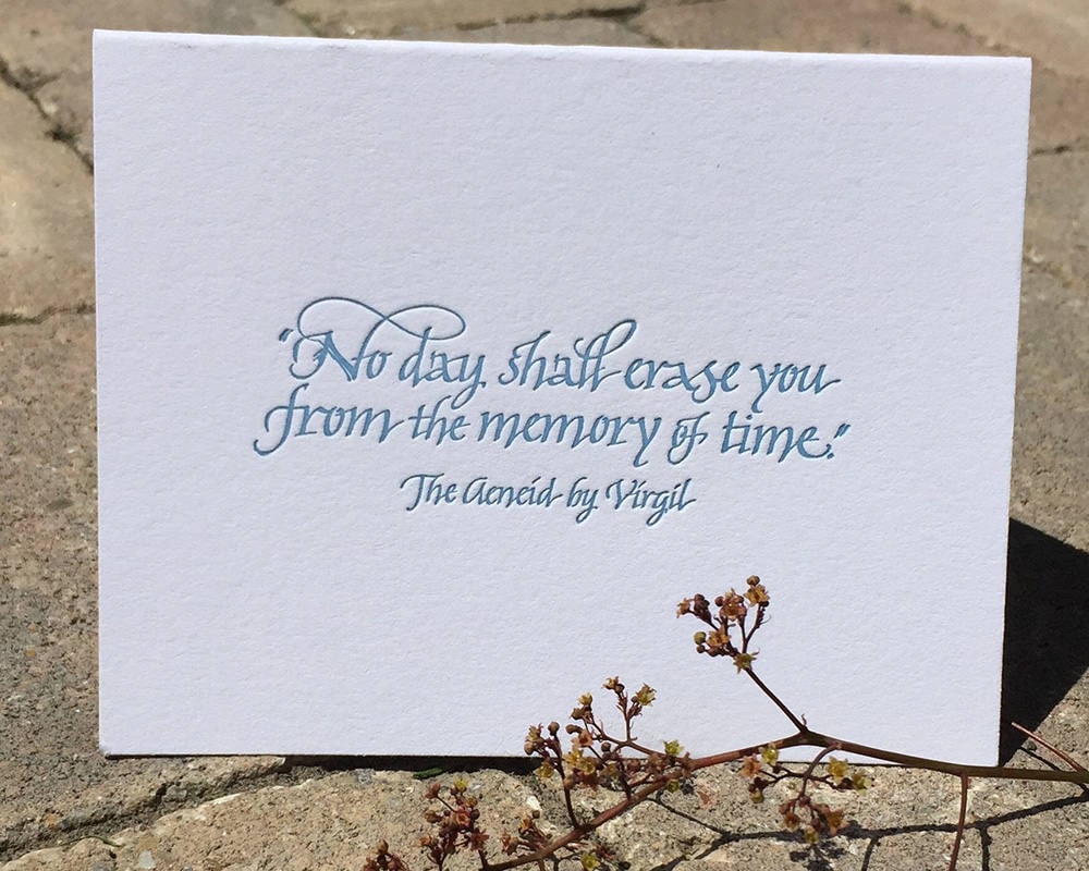 Sympathy Card letterpressed Calligraphy - Etsy