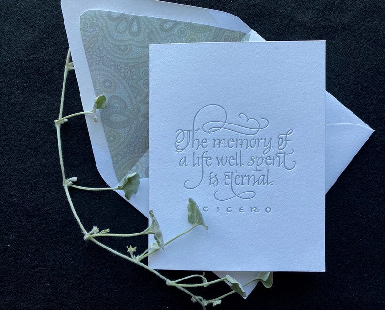 Sympathy Card in Calligraphy by Larry Orlando | Etsy
