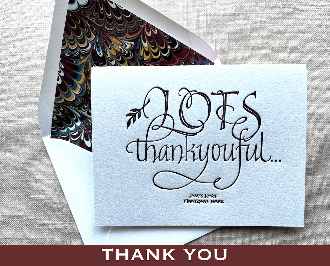 James Joyce Letterpressed Thank You Card (finnegans Wake) - Etsy
